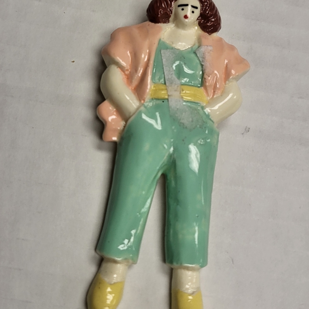 Antique Early Plastic Lady Brooch - Gem